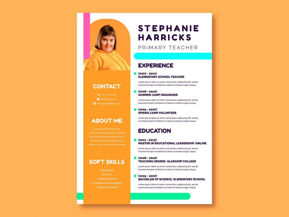 Free Primary School Teacher Resume Template with Professional Look