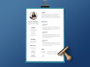Free Modern Red Resume Template with Casual Design