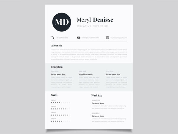 Free Corel Draw Resume Template in CDR File format