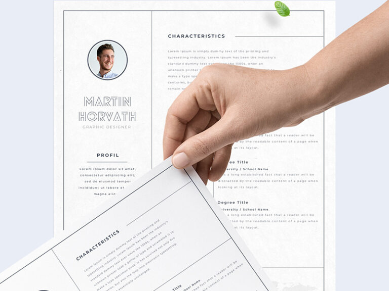 Free Horizontal Adobe XD Resume Template with Professional Look