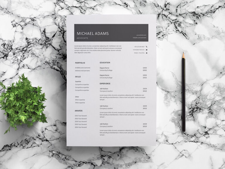 Free Advocate Resume Template with Example for Job Seeker