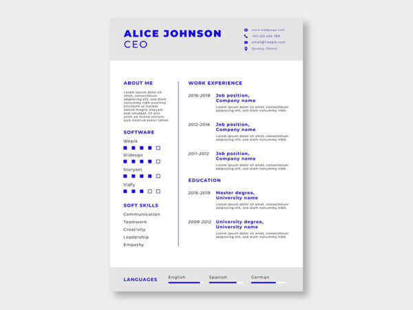 Free Cartoon Resume Template with Creative Design