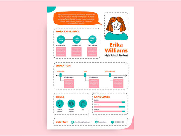 Free Cartoon Resume Template with Creative Design