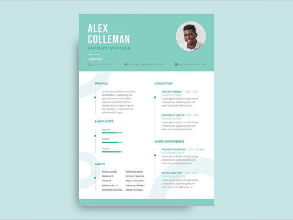 Free Cartoon Resume Template with Creative Design