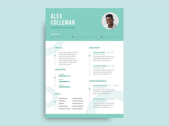 Free Cartoon Resume Template with Creative Design