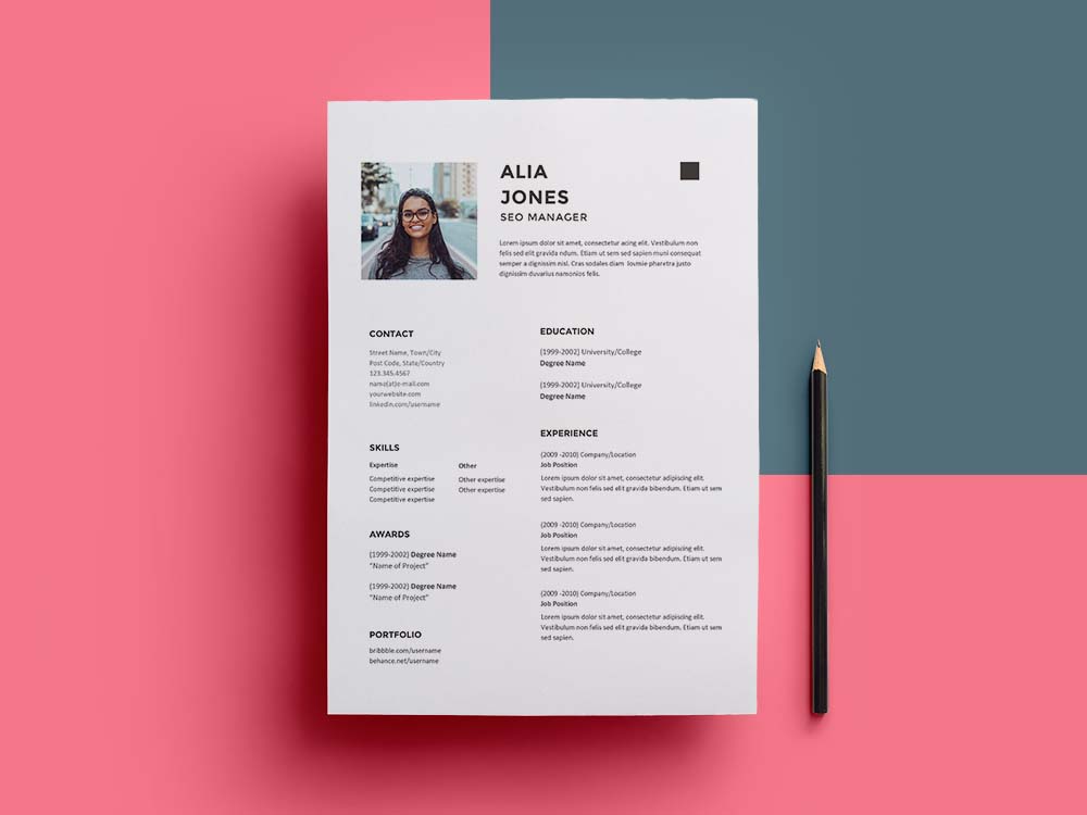 Free SEO Manager Resume Template with Example for Job Seeker