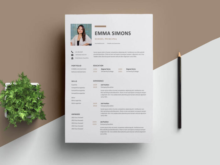 Free School Principal Resume Template with Example Design