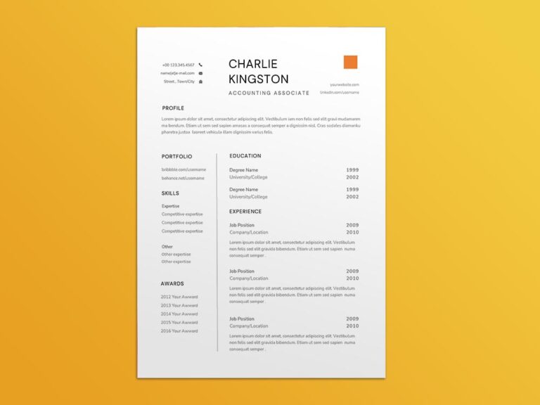Free Neat Resume Template in Illustrator File Format