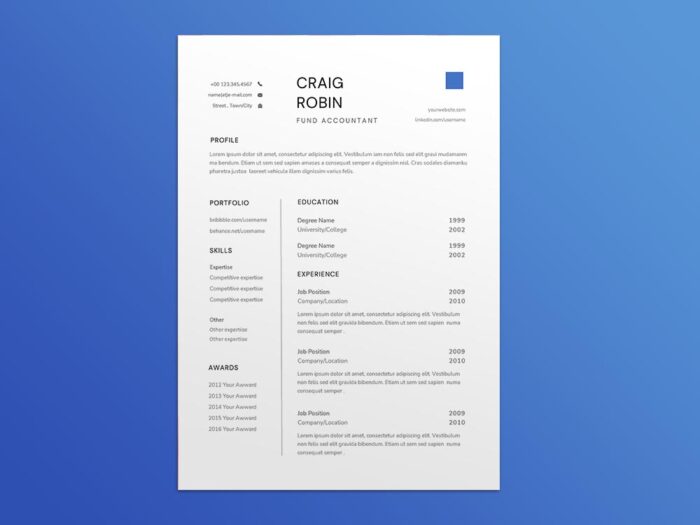 Free Arabic Resume Template with Professional Design
