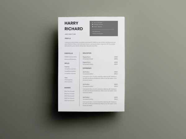 Free Creative Indesign CV Template with Elegant Look