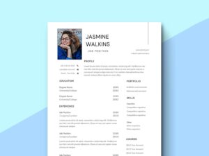 Free Infographic Resume with Cartoon Style Design