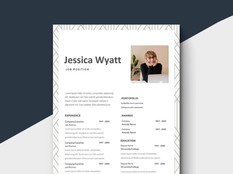 Free Strong Typographic Resume with Cover Letter and Portfolio