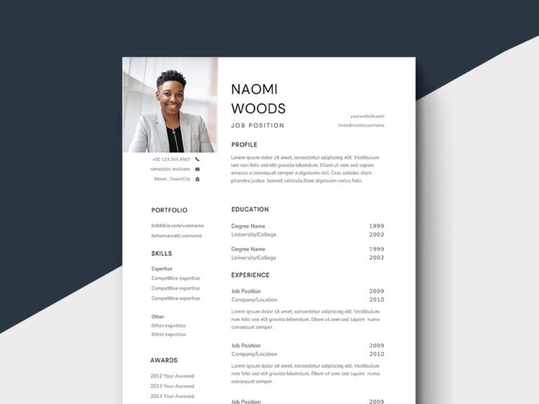 Free High End Resume Template with Clean Design