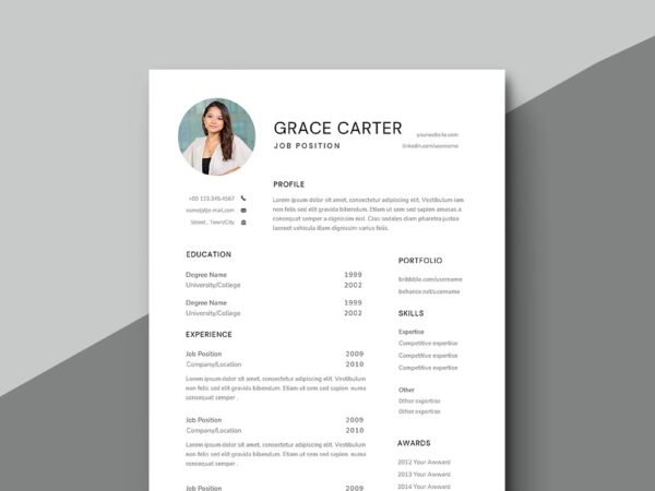 Free Creative Typographic Resume Template for Job Seeker