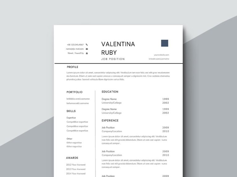 Free Clean Designer Resume Template with Modern Style Design