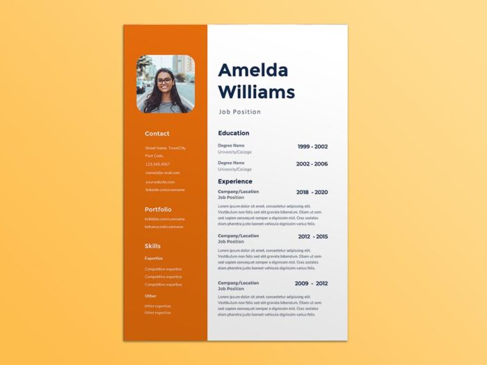 Free Conservative Resume Template with Simple Design