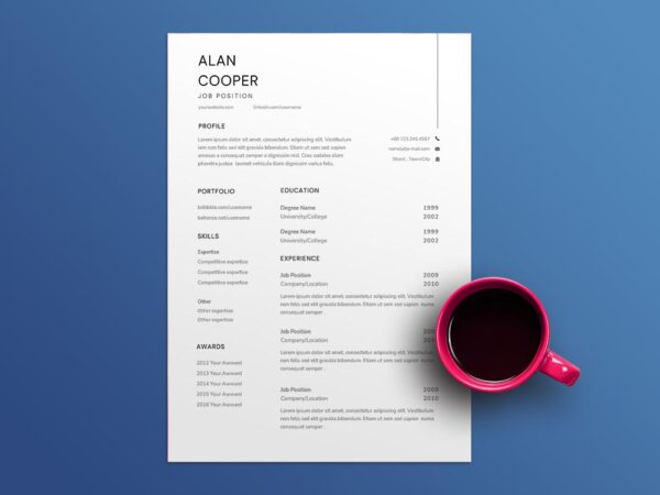 Visual - Free Resume Template with Cover Letter