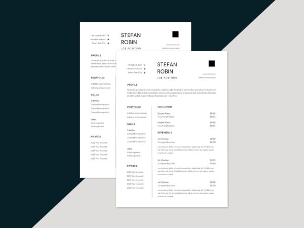 Free Three Pages CV Template for any Job Opportunity