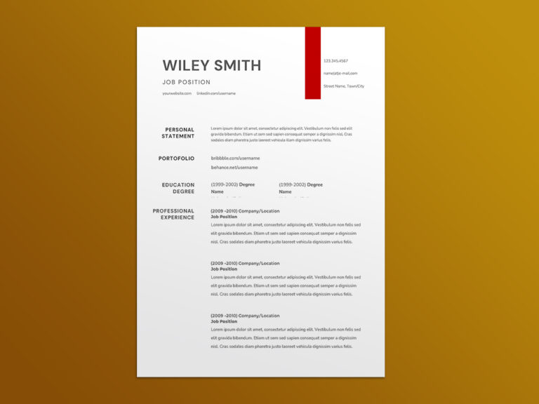 Free ATS Friendly Resume Template for Fresh Graduate