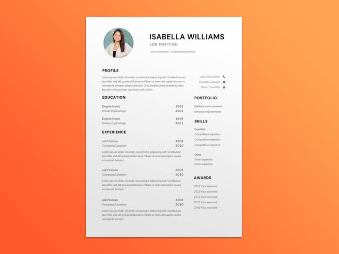 Free Arabic Resume Template with Professional Design