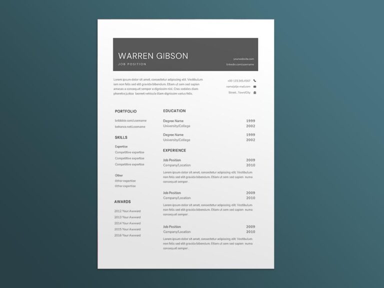 Free ATS Friendly Resume Template for Fresh Graduate