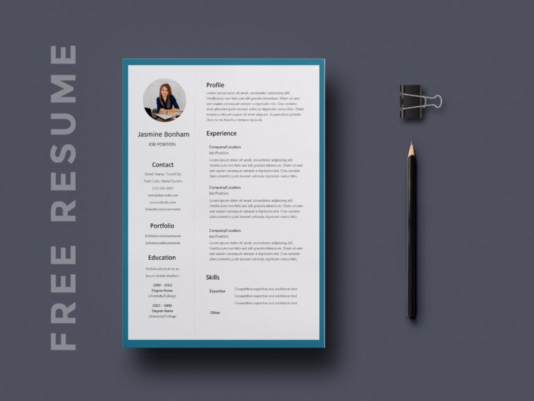 Free Flat Indesign Resume Template with Elegant Design