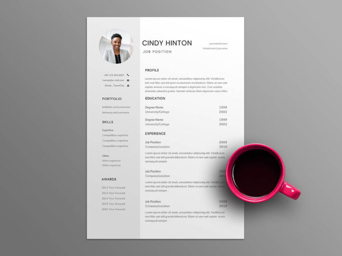 Free Arabic Resume Template with Professional Design