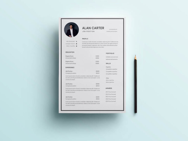 Free Super Simple CV Template with Elegant Design