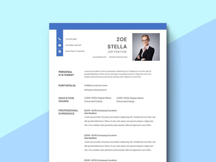 Free Creative Multicolor Resume Template for Any Job Opportunity