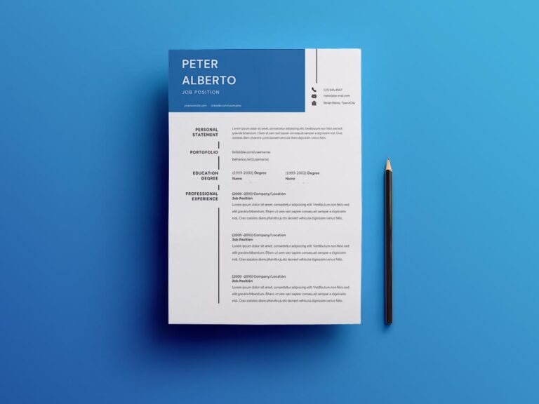 Free Clean Resume Template with Formal Style Design