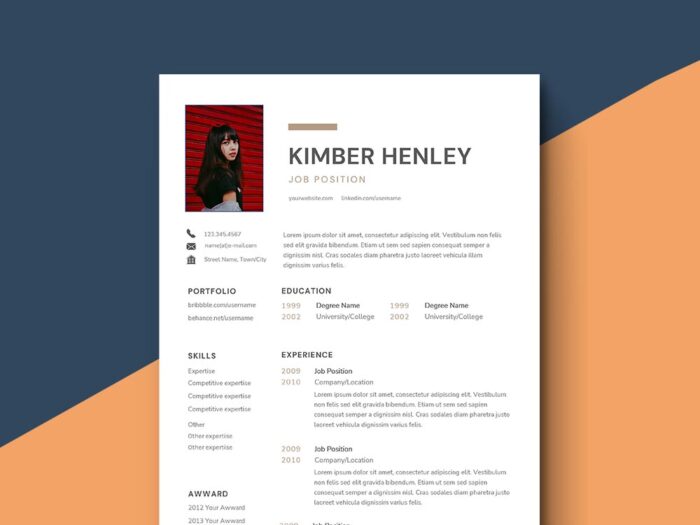 Free Girl Resume Template with Feminine Look