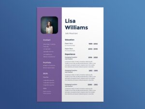 Free Elegant Double Grid Resume Template with Minimal Design