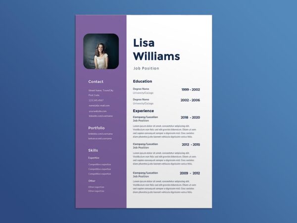 Free Elegant Double Grid Resume Template with Minimal Design