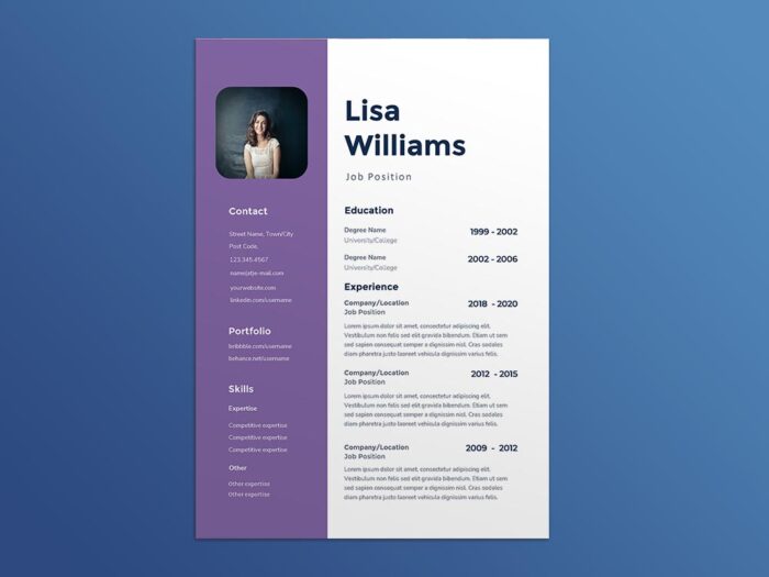 Free Elegant Double Grid Resume Template with Minimal Design