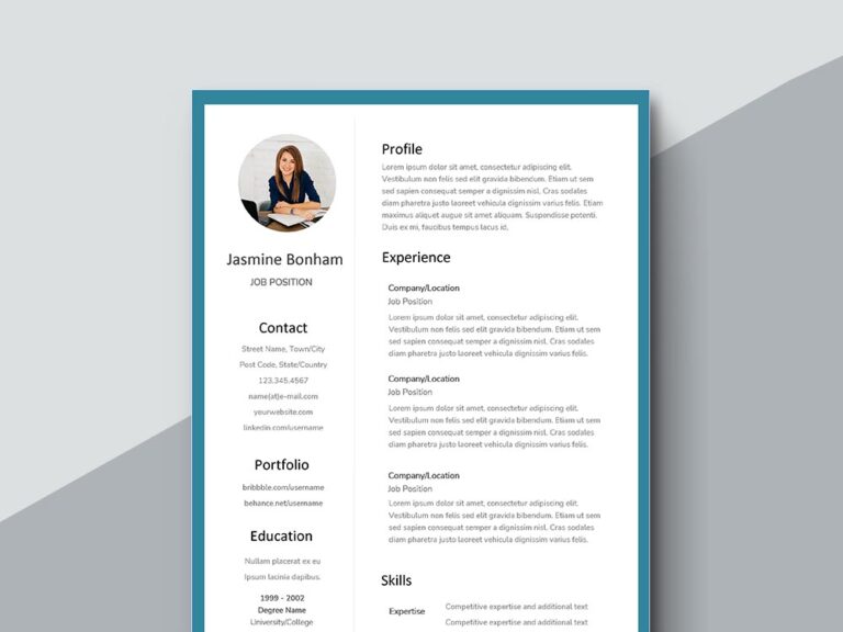 Pool Resume - Free Premium Resume Template with Stylish Design