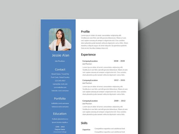 Free Corel Draw CV/Resume Template with Clean Look