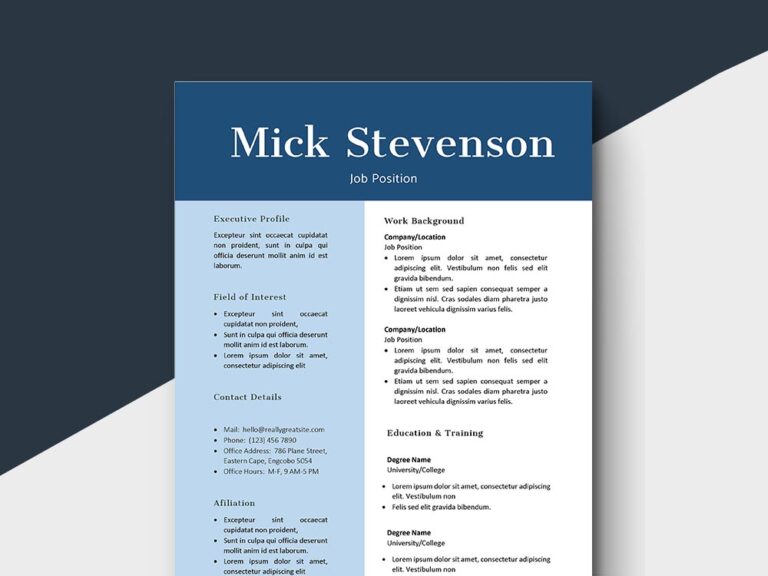 Free ATS Friendly Resume Template for Fresh Graduate